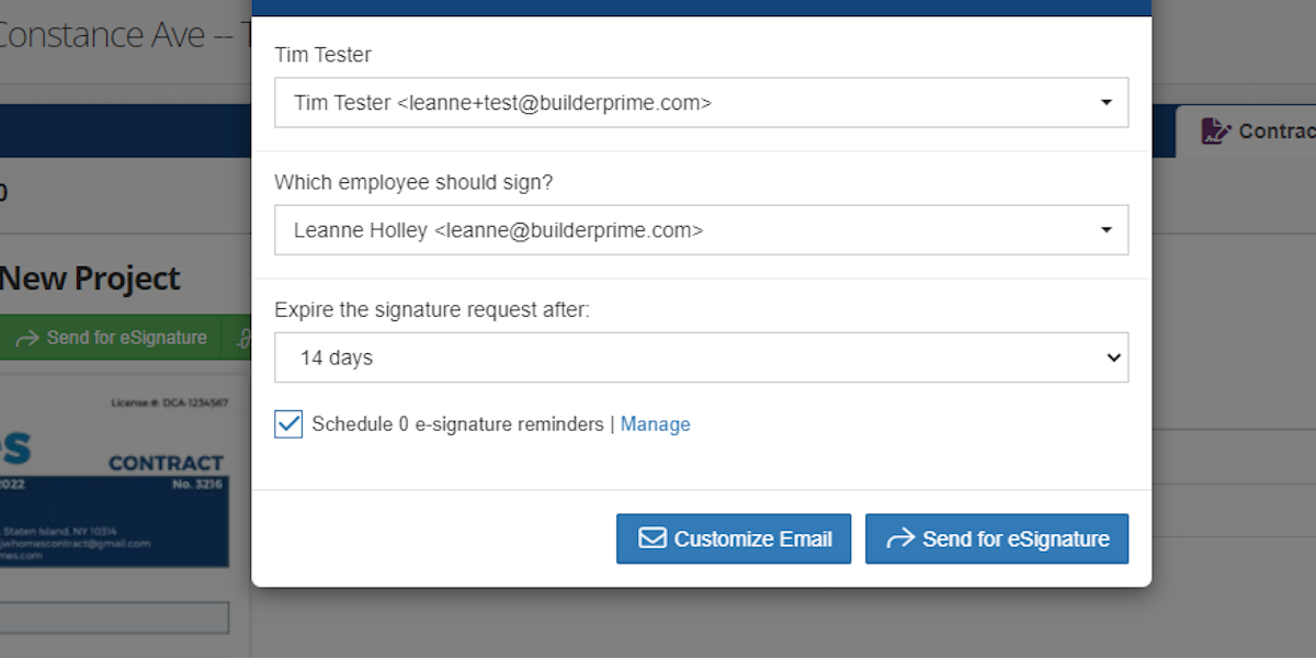 Sending Contracts for eSignature